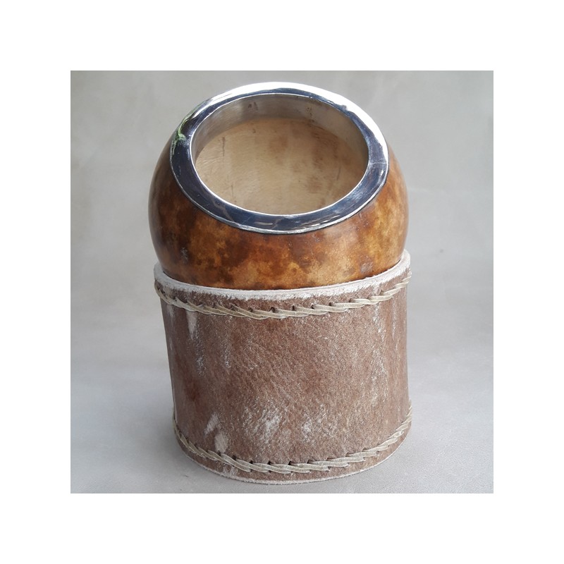 Mate natural boca chata alpaca - Costumbres Uruguayas
